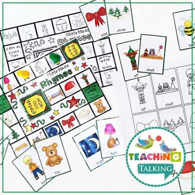 Christmas Rhyming Pairs Board Game - Teaching Talking