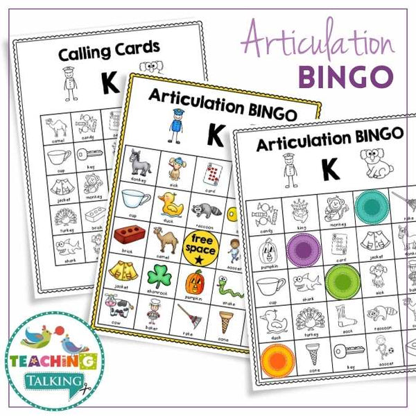 Articulation BINGO for K, G, F, V - Teaching Talking
