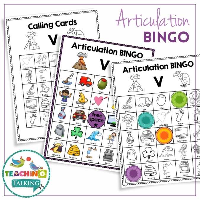 Articulation BINGO for K, G, F, V - Teaching Talking