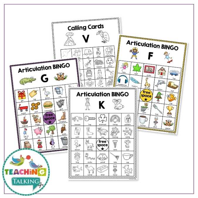 Articulation BINGO for K, G, F, V - Teaching Talking