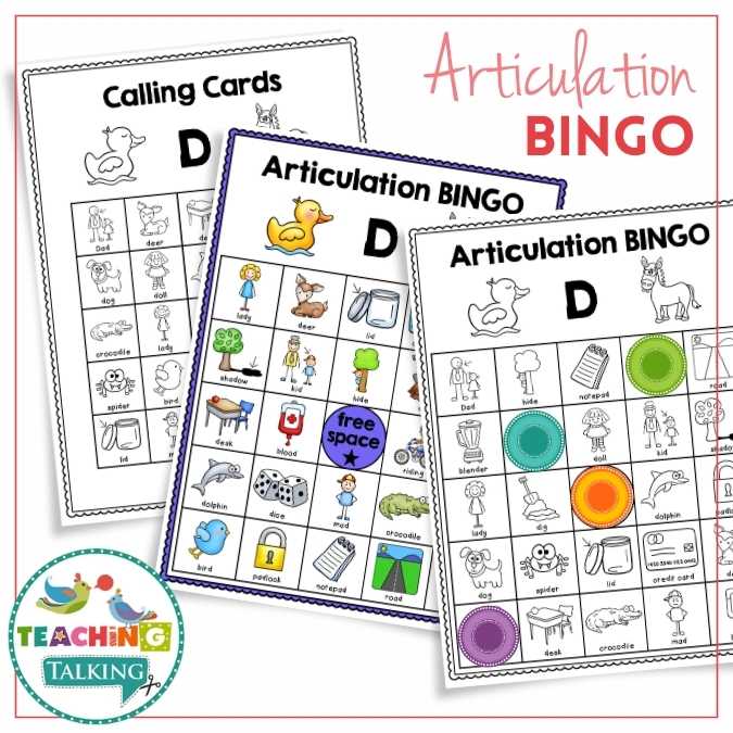 Articulation BINGO for P, B, T, D, M, N, H, W - Teaching Talking