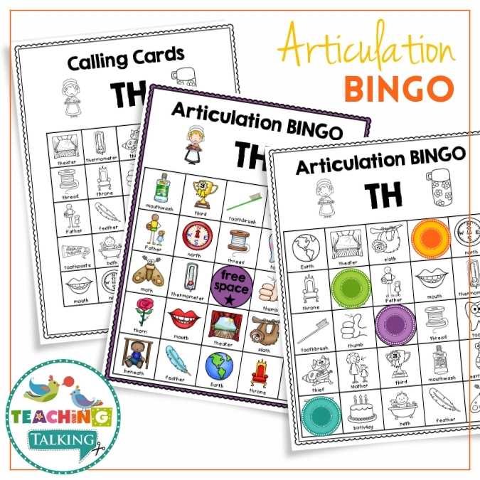 Articulation BINGO for SH, CH, J, TH - Teaching Talking