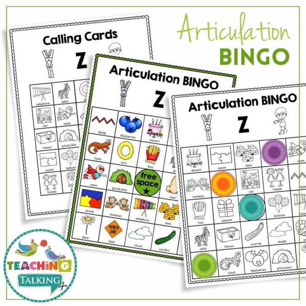 Articulation BINGO for S, Z, L, R - Teaching Talking