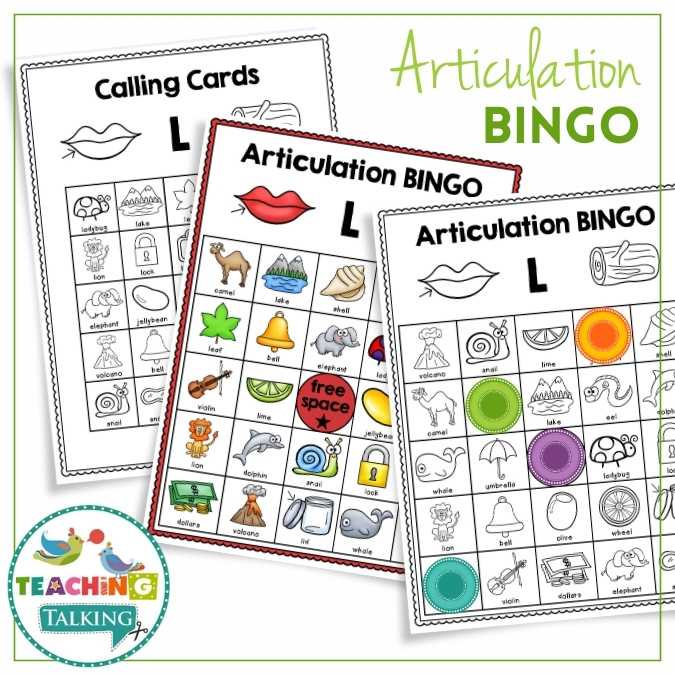Articulation BINGO for S, Z, L, R - Teaching Talking