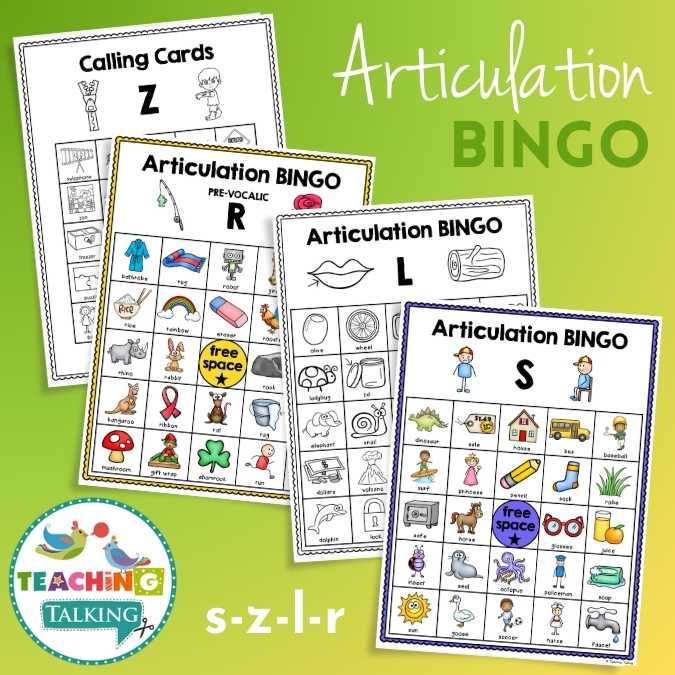 Articulation BINGO for S, Z, L, R - Teaching Talking