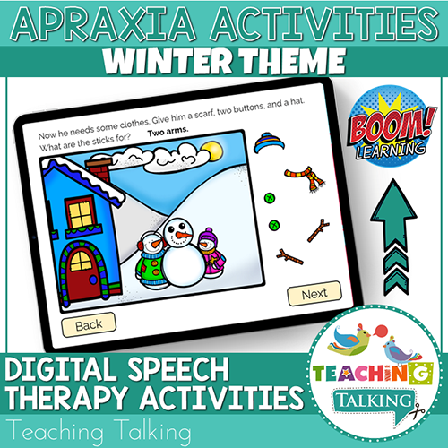 BOOM Cards - Winter Theme Apraxia Activities - Teaching Talking