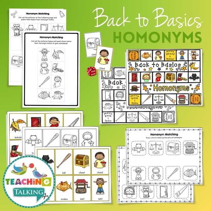 Worksheets, Game and Cards for Homonyms - Teaching Talking