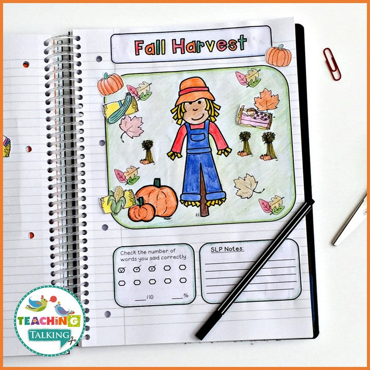 Fall Articulation Activities for Notebooks - Teaching Talking