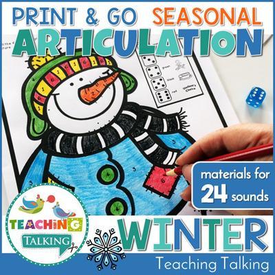 Print and Go Articulation Activities for Winter - Teaching Talking
