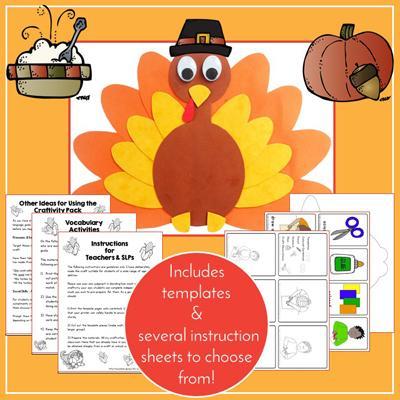 Print & Go Language Activity Worksheets for Thanksgiving - Teaching Talking