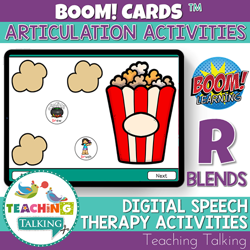 BOOM Cards - Articulation Activities for /R/ Blends - Teaching Talking