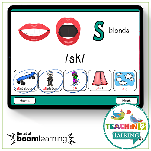 BOOM Cards - Articulation Activities for /S/ Blends - Teaching Talking