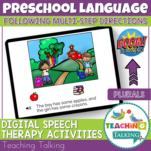 BOOM Cards - Following Multi-Step Directions with Plurals - Teaching ...