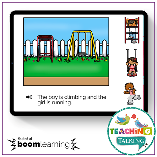 BOOM Cards - Following Multi-Step Directions with Verbs - Teaching Talking