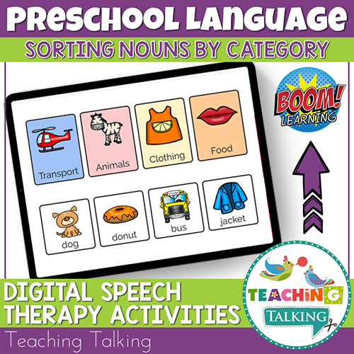 BOOM Cards - Sorting Early Nouns by Category - Teaching Talking