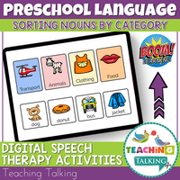 BOOM Cards - Sorting Early Nouns by Category - Teaching Talking