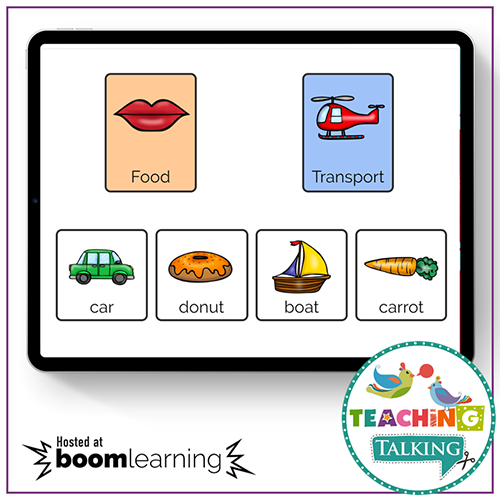 BOOM Cards - Sorting Early Nouns by Category - Teaching Talking