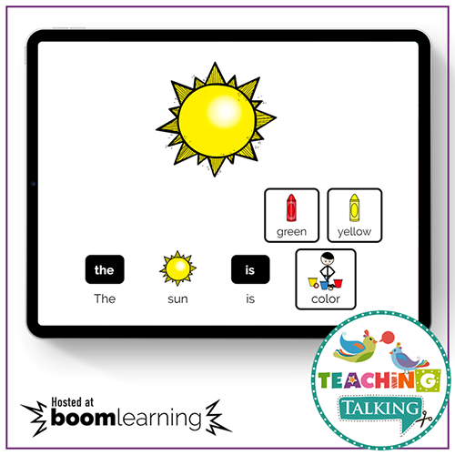 BOOM Cards - Sorting Early Nouns by Color - Teaching Talking