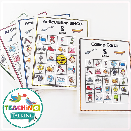 Articulation BINGO for Clusters and S, L, R Blends - Teaching Talking