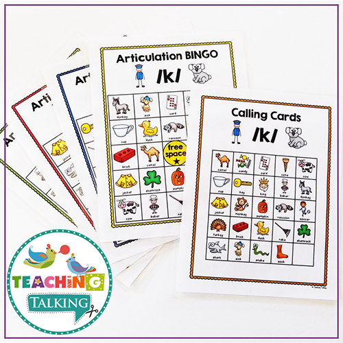 Articulation BINGO for K, G, F, V - Teaching Talking