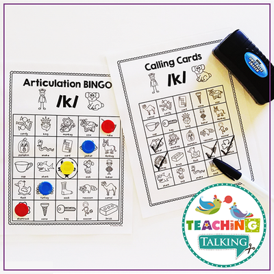 Articulation BINGO for K, G, F, V - Teaching Talking