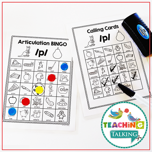 Articulation BINGO for P, B, T, D, M, N, H, W - Teaching Talking