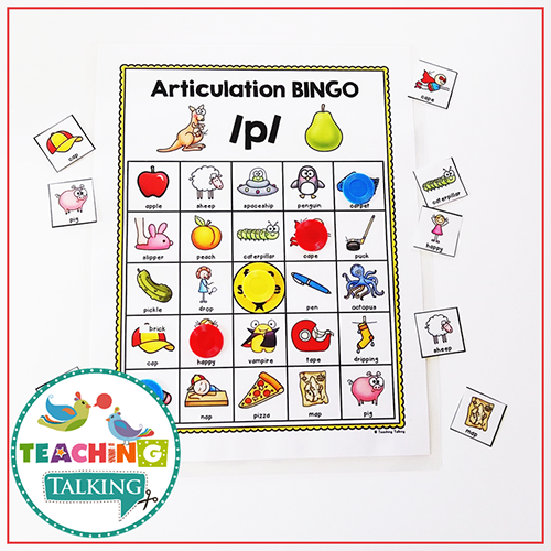 Articulation BINGO for P, B, T, D, M, N, H, W - Teaching Talking
