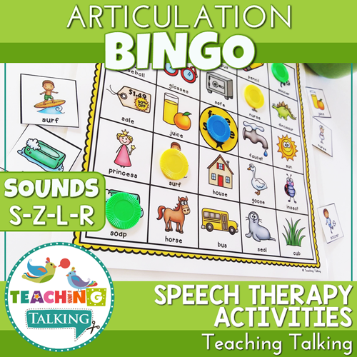 Articulation BINGO for S, Z, L, R - Teaching Talking
