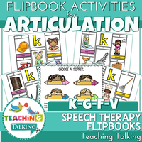 Articulation "Take Home" Flip Books - K, G, F, & V - Teaching Talking
