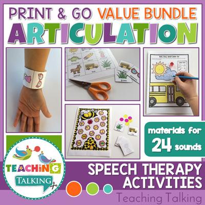 Print and Go Articulation Cards for Speech Therapy - Teaching Talking