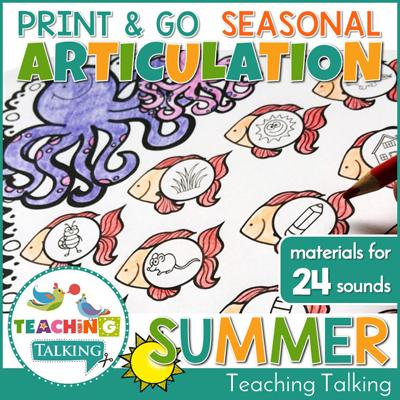Print and Go Articulation Activities for Summer - Teaching Talking