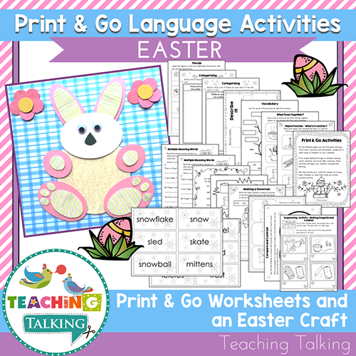 Print & Go Language Activity Worksheets for Easter - Teaching Talking