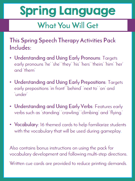 Spring Preschool Language Activities for Speech Therapy - Teaching Talking